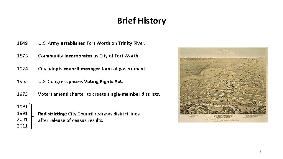 REDISTRICTING 101 January 4 2021 Topics Brief history
