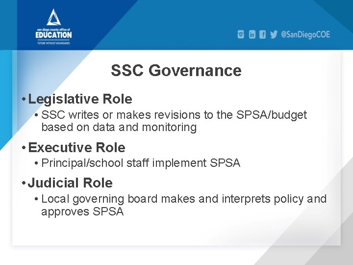 School Site Council Roles and Responsibilities FINANCIAL PLANNING