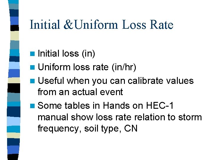 WMS Infiltration and Evapotranspiration Considerations Tools Infiltration n