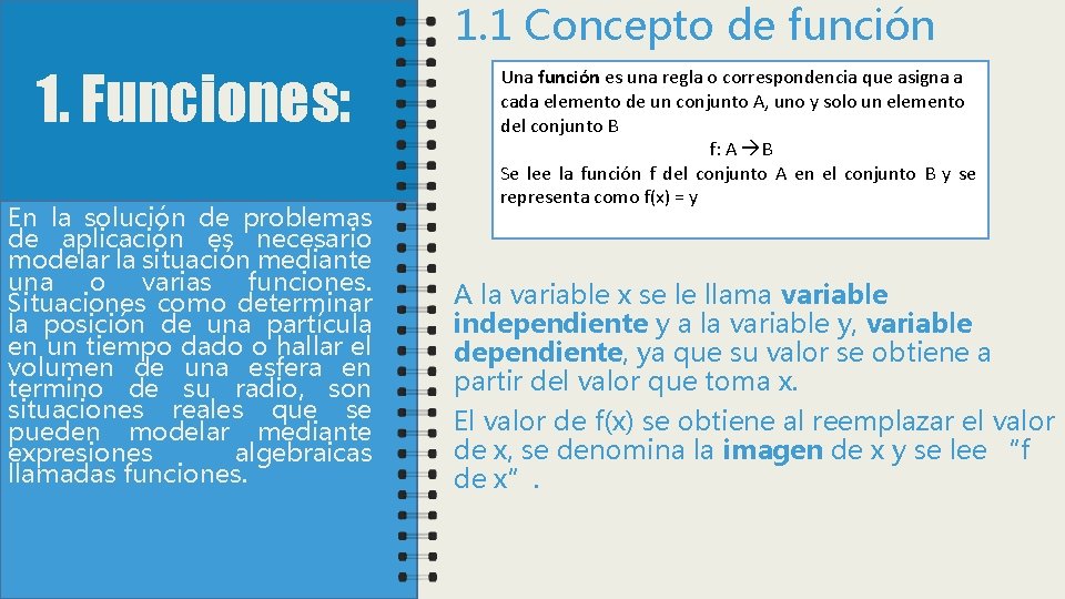 Clase 1 Repaso Funciones 1 1 Concepto de
