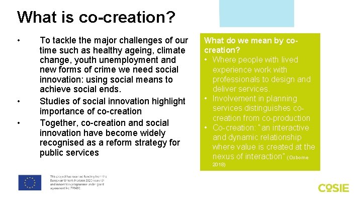 A new agenda for cocreating public services Overview