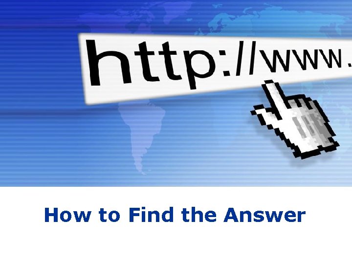 How to Find the Answer Page 1 Search