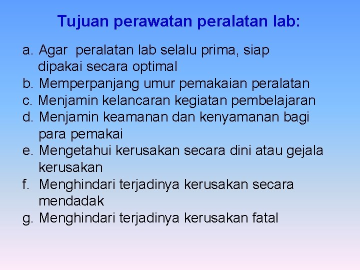 PERAWATAN DAN PERBAIKAN ALAT LAB IPA FISIKA IRNIN