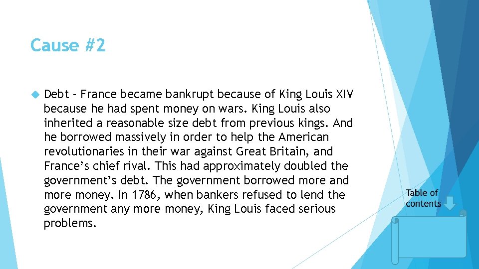 French revolution timeline By Sam Causes Cause 1