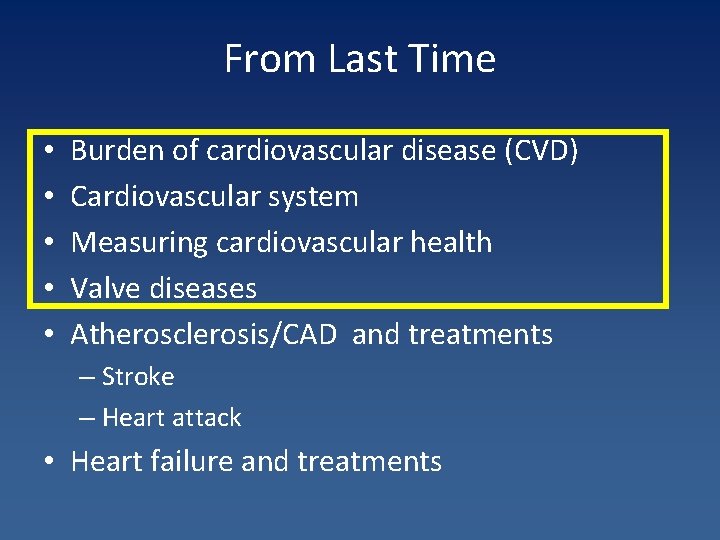 Lecture 18 Cardiovascular Disease Stroke and Heart Attack