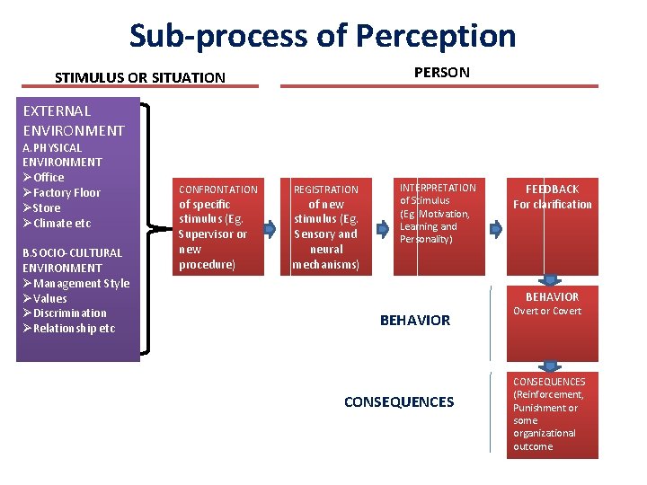 PERCEPTION Perception SELECT ORGANIZE INTERPRET Perception ORGANIZE INPUT