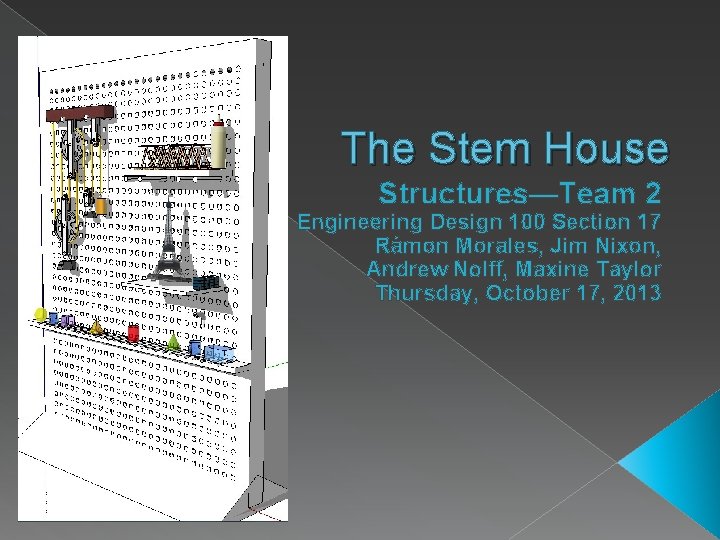 The Stem House StructuresTeam 2 Engineering Design 100