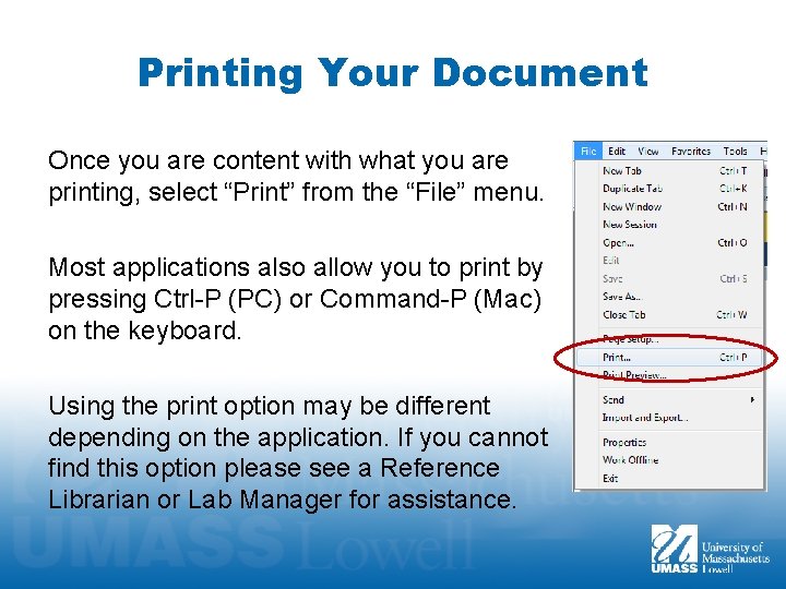 Printing Using UPrint Enabled Labs Updated 8262011 Before