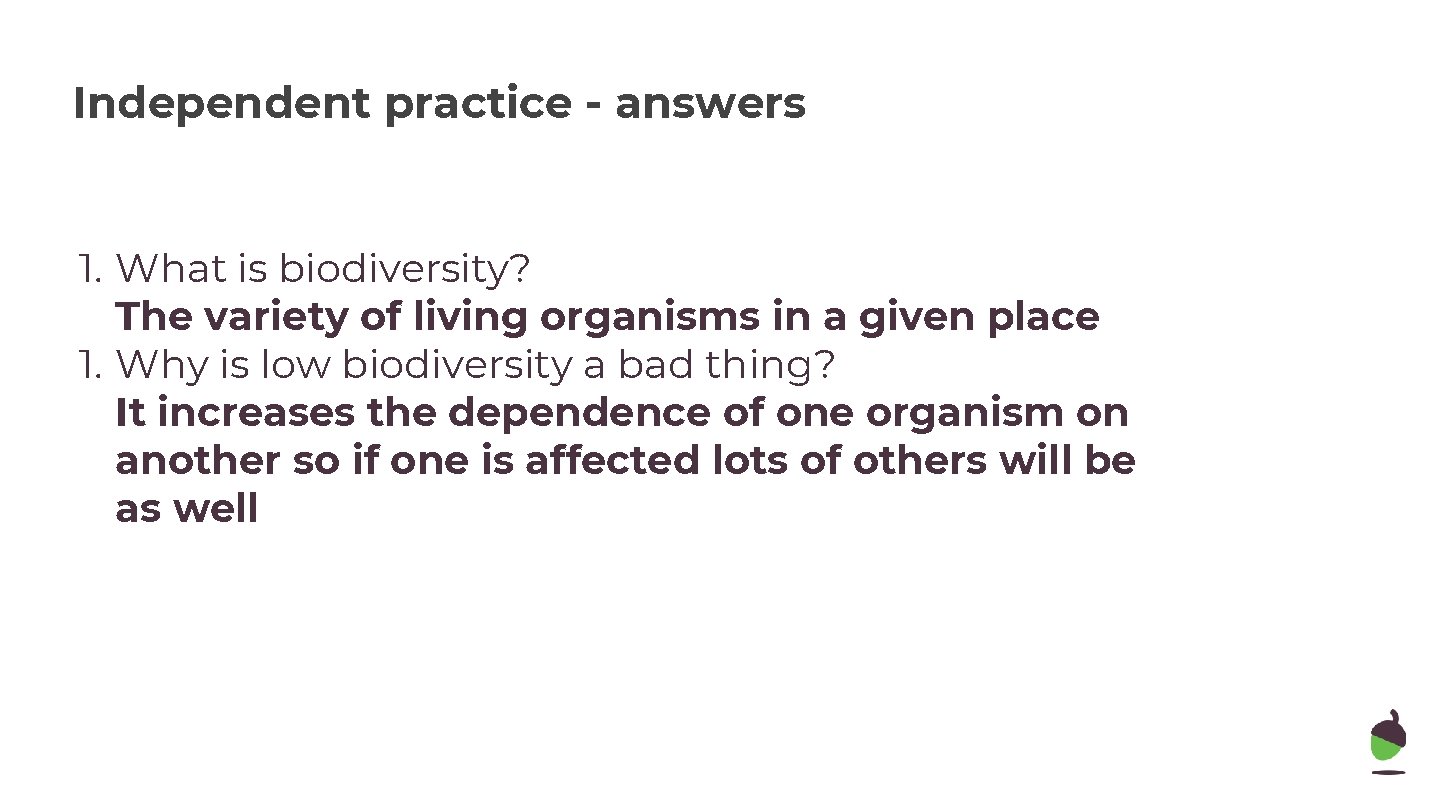 Combined Science Biology Key stage 4 Ecology Biodiversity