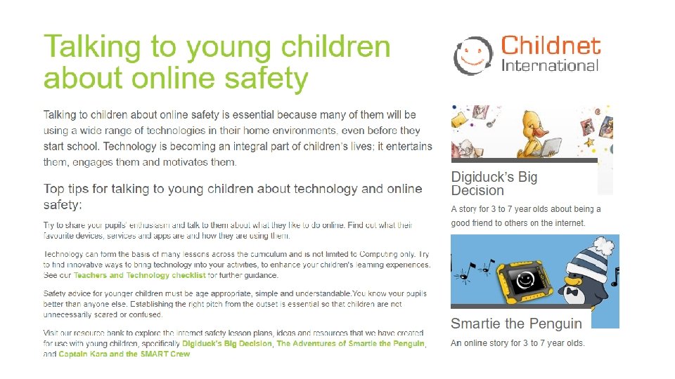 Online safety resources for Early Years Some Books
