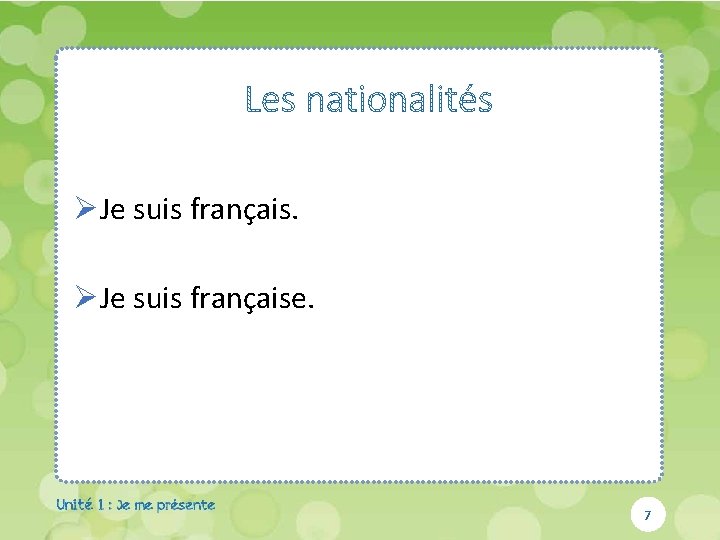 Ex 1 17 Les nationalits To recognise nationalities