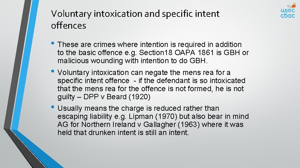Defences Capacity defences of insanity and intoxication Intoxication