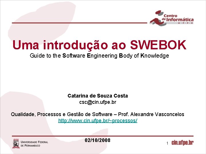 Uma introduo ao SWEBOK Guide to the Software