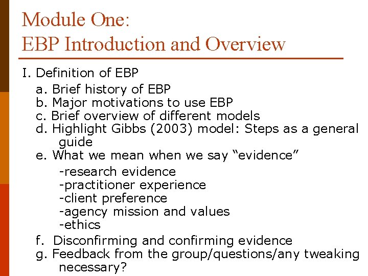 Implementing EvidenceBased Practice An Overview of the BEST