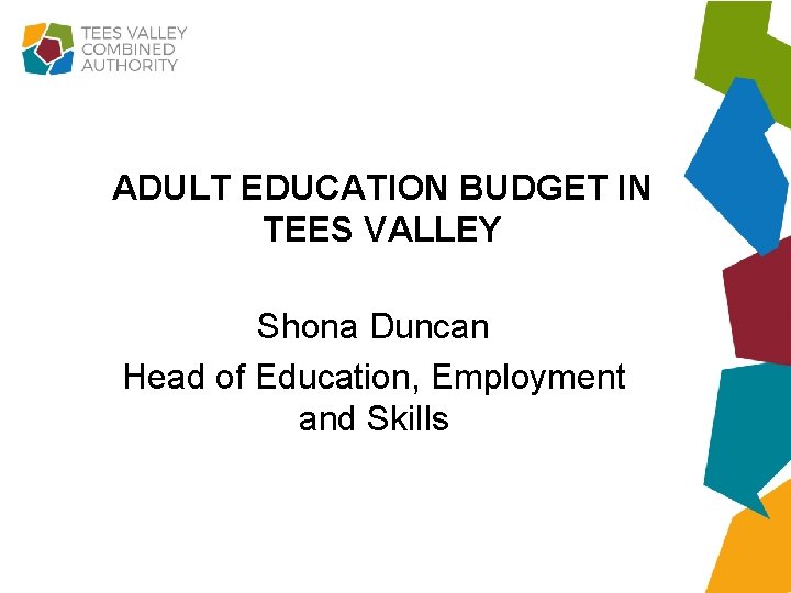 ADULT EDUCATION BUDGET AEB PRESENTATION TITLE Subtitle Information