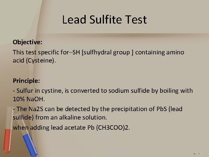 Qualitative tests of amino acid Objectives General information