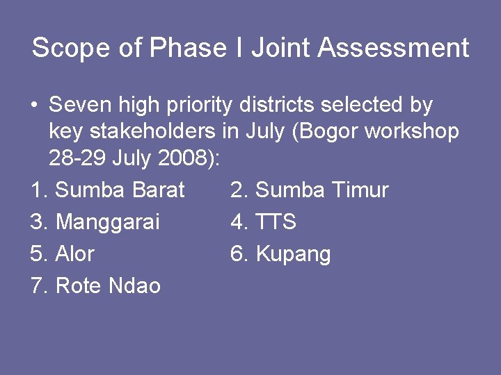 JOINT LIVELIHOODBASED FOOD SECURITY AND NUTRITION ASSESSMENT STRATEGY