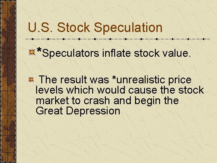 The Great Depression U S Stock Speculation Speculators