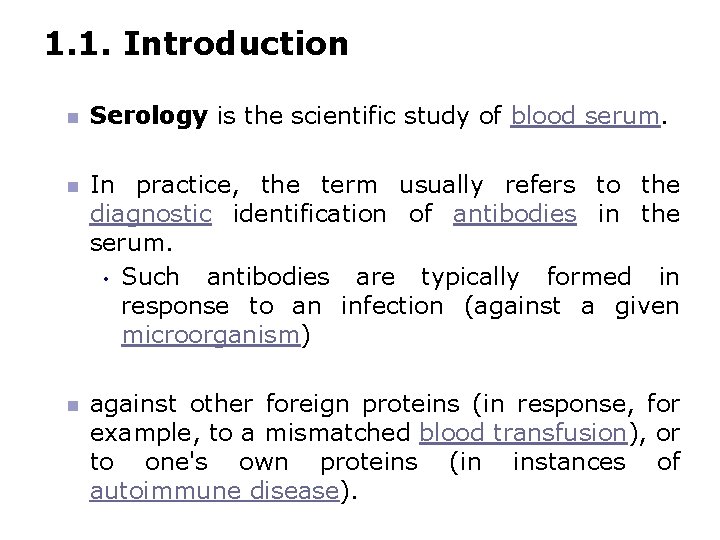 Serology Lecture note for Medical Laboratory students Chapter