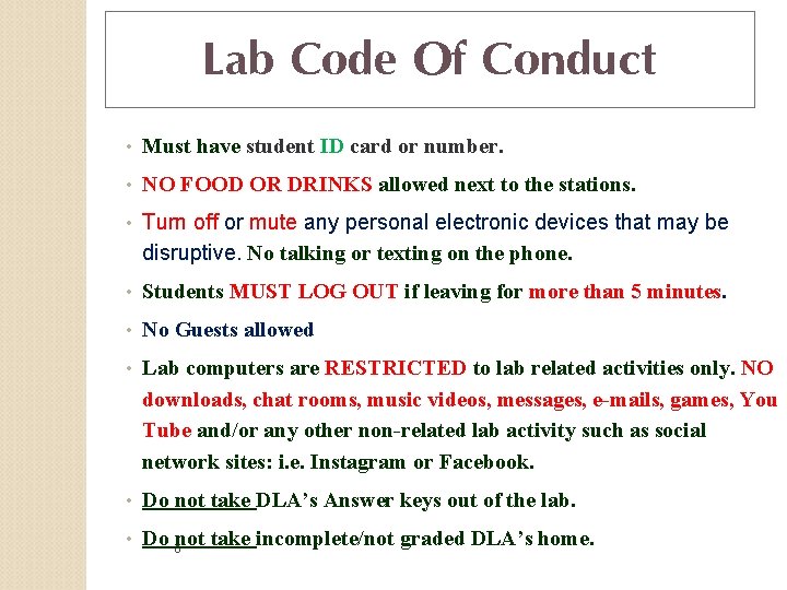 FALL 17 ITALIAN LAB ORIENTATION 1 You must