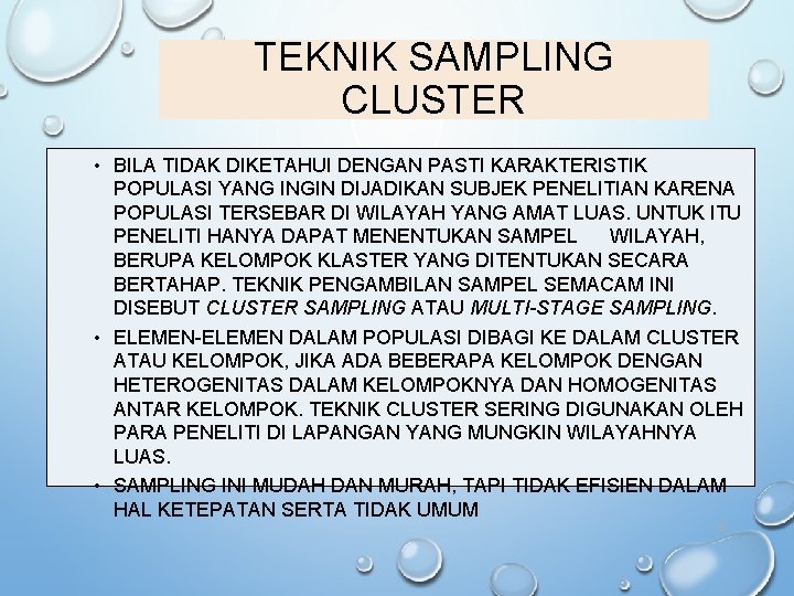 POPULASI SAMPEL DAN TEKNIK SAMPLING OLEH DR STALIS