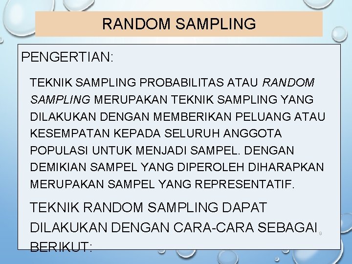 POPULASI SAMPEL DAN TEKNIK SAMPLING OLEH DR STALIS