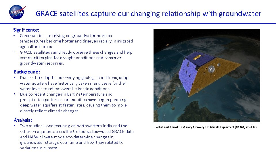 GRACE satellites capture our changing relationship with groundwater
