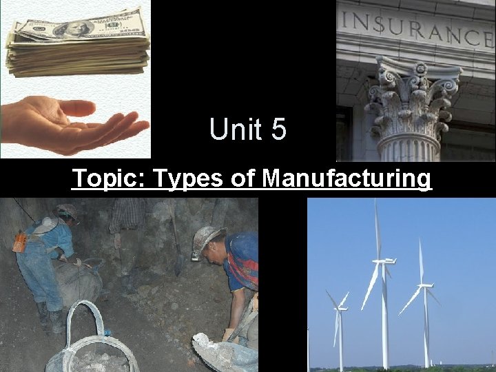 Unit 5 Topic Types of Manufacturing Types of