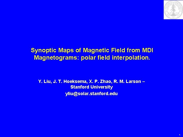 Synoptic Maps of Magnetic Field from MDI Magnetograms