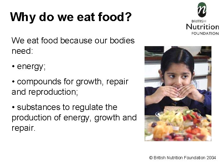 The Basics of Nutrition British Nutrition Foundation 2004