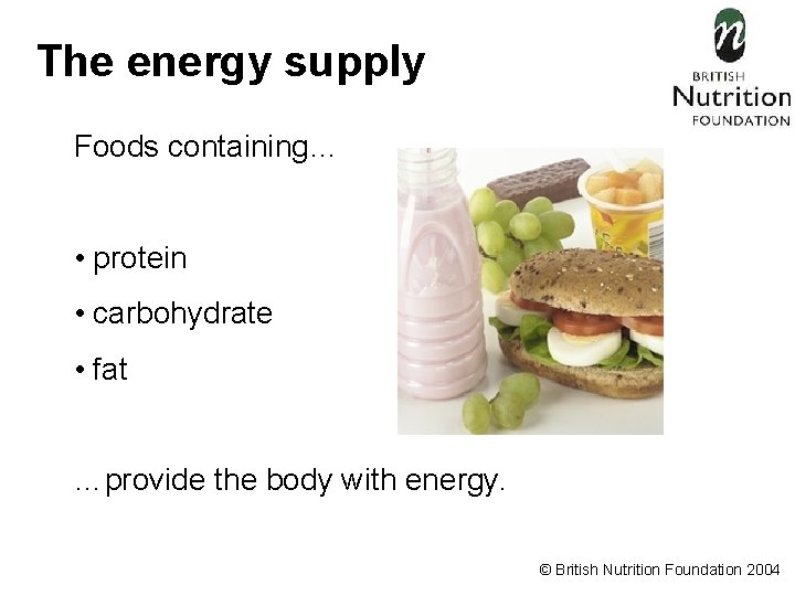 The Basics of Nutrition British Nutrition Foundation 2004