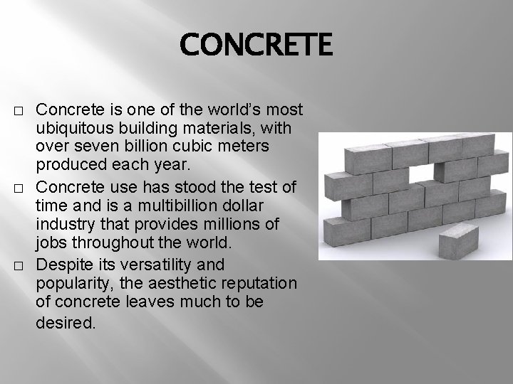 SUSTAINABLE ADVANCEMENT IN CONCRETE LIGHT TRANSMITTING CONCRETE NONITA