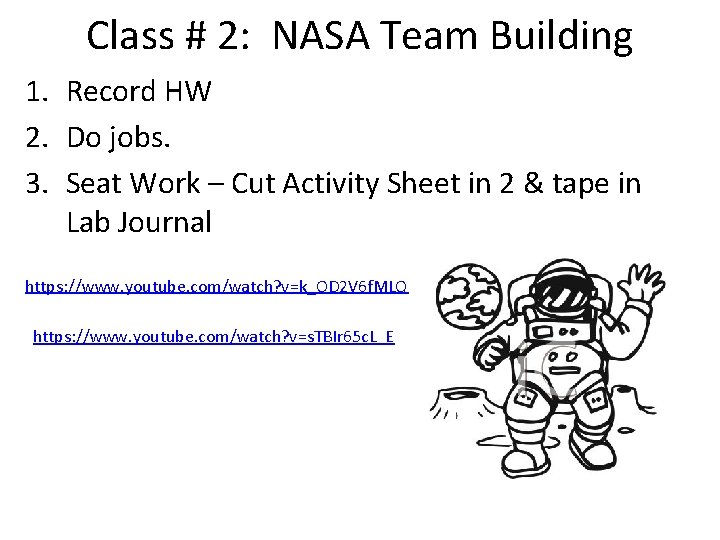 NASA Team Building Student Materials Next Page Team