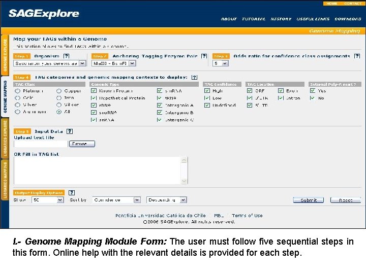 SAGExplore web server tutorial for Module II Genome