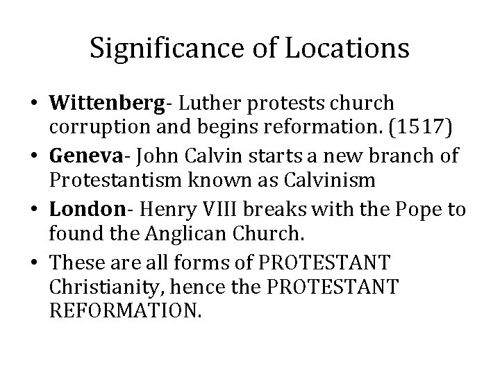 Mapping the Protestant Reformation The Basics In 1517