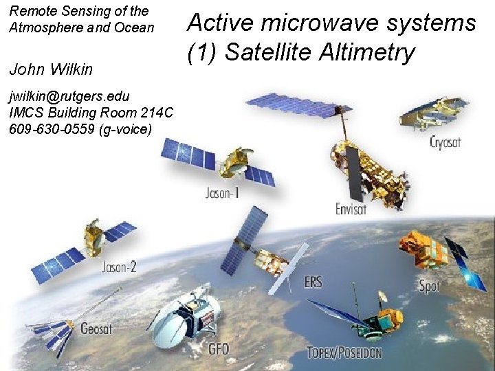Remote Sensing of the Atmosphere and Ocean John