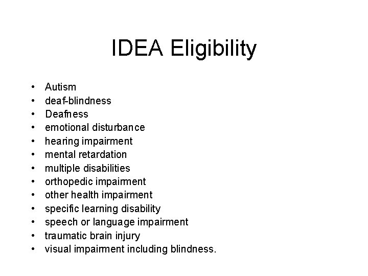 Legal Aspects of Special Education Eligibility and Placement