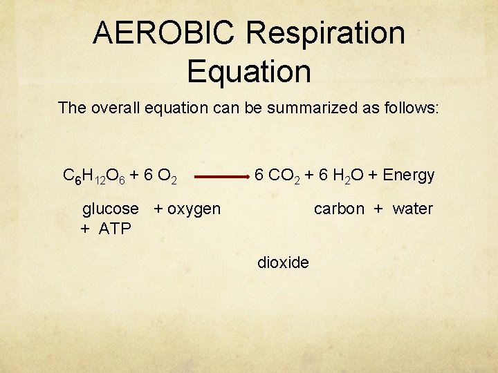 Cellular Respiration Syllabus Objectives State that respiration takes