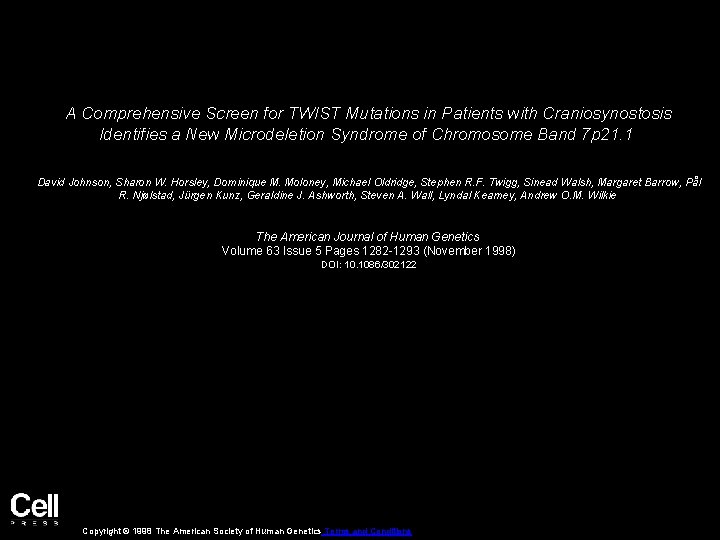 A Comprehensive Screen for TWIST Mutations in Patients