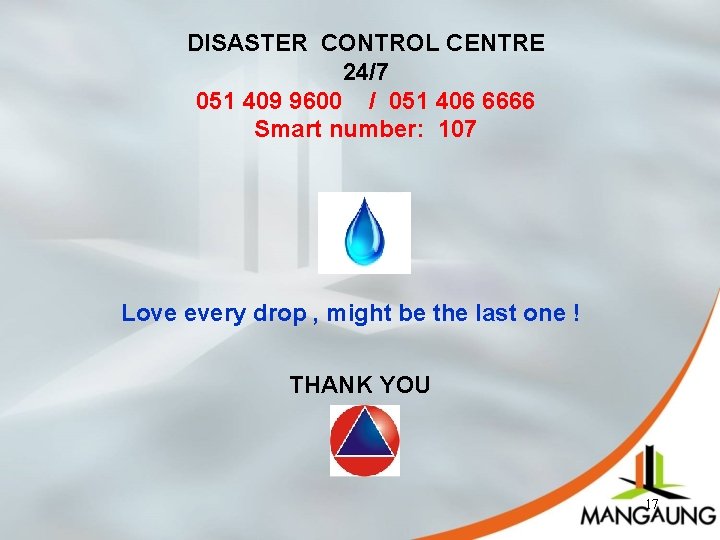 DISASTER RISK MANAGEMENT OVERVIEW MMM DISASTER RISK MANAGEMENT