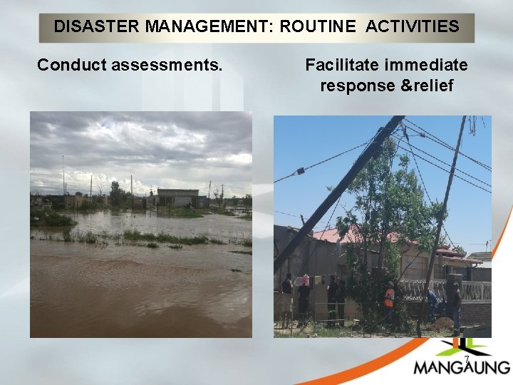 DISASTER RISK MANAGEMENT OVERVIEW MMM DISASTER RISK MANAGEMENT