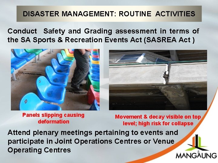 DISASTER RISK MANAGEMENT OVERVIEW MMM DISASTER RISK MANAGEMENT