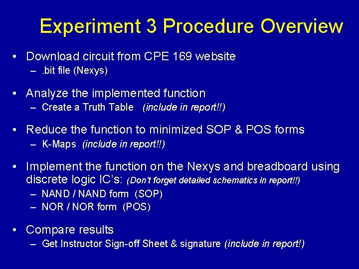 CPE 169 Digital Design Laboratory Experiment 3 Introduction