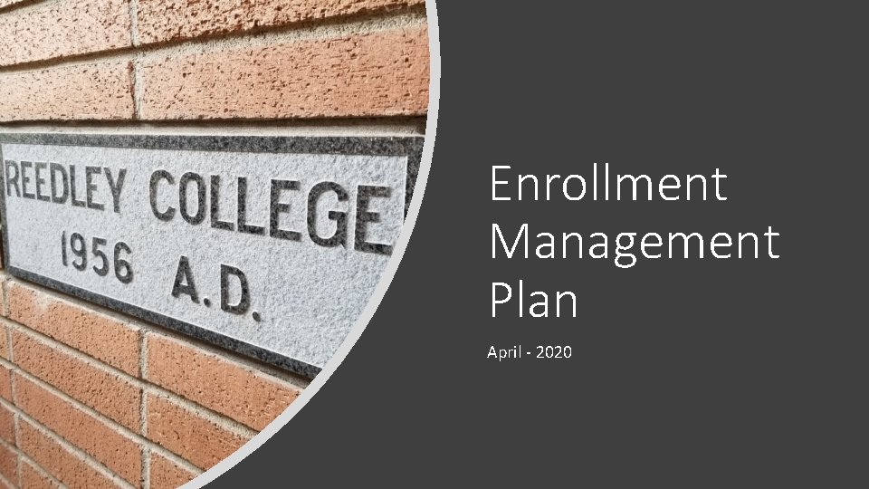 Enrollment Management Plan April 2020 Little or no