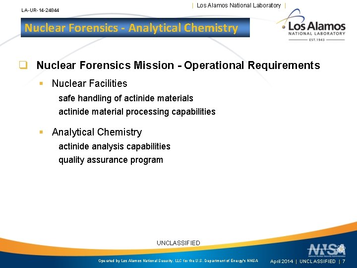 LAUR14 24844 Challenges in Bulk Nuclear Forensics Sample