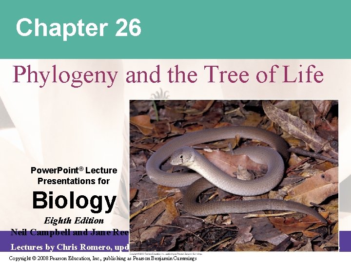 Chapter 26 Phylogeny and the Tree of Life