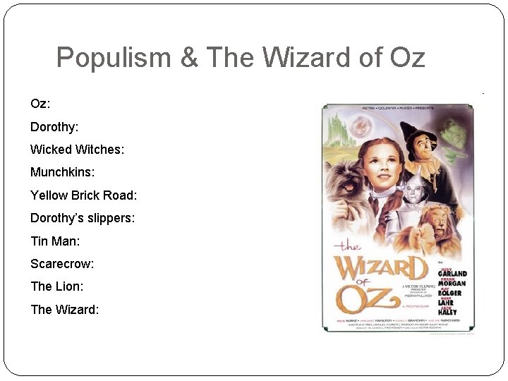 The Populists What you will learn Who formed