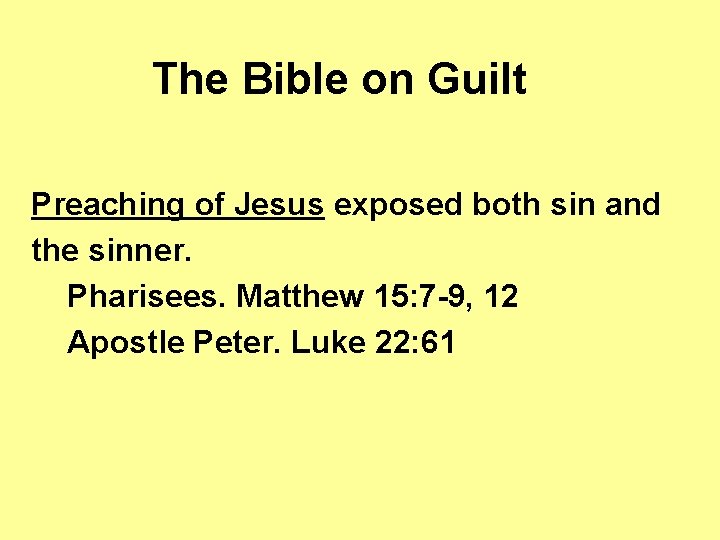 The Bible On Guilt The Bible on Guilt