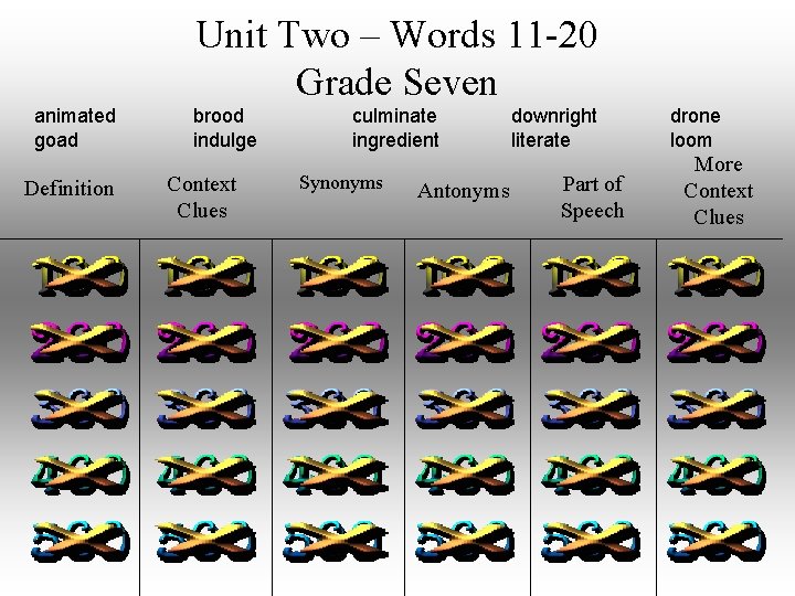 Unit Two Words 11 20 Grade Seven animated