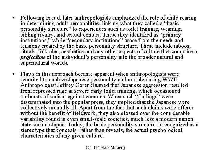 Chapter 8 Culture and Psychology 2014 Mark Moberg